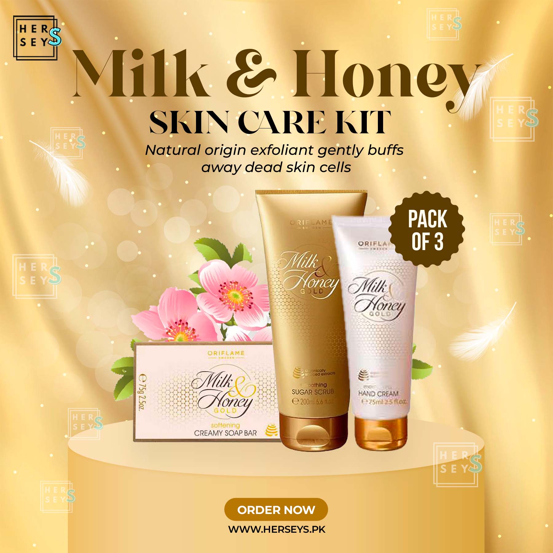 Oriflame Milk And Honey Gold Exfoliate Soften & Moisturize Bundle ...